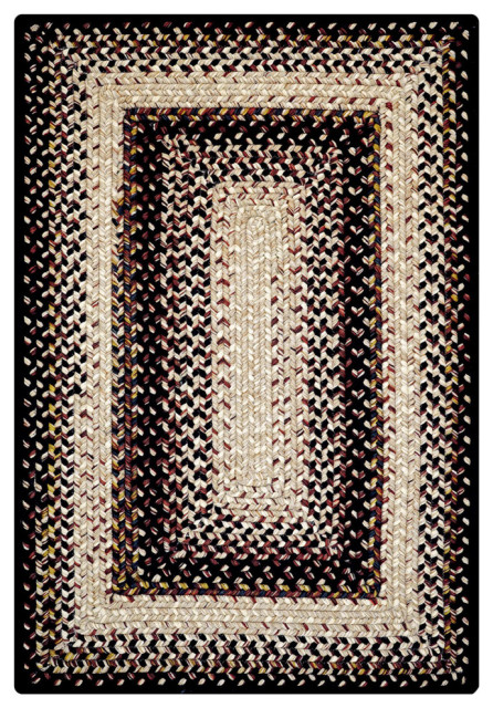 Homespice Decor Black Mist Indoor/Outdoor Braided Rug (Rectangle), 4' x ...