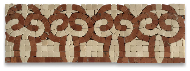 Marble Mosaic Border Bathroom Listello Tile Posy Rojo 4x12 Polished, 1 ...