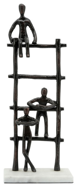 Metal, 16", Ladder Sculpture, Black - Contemporary - Decorative Objects ...