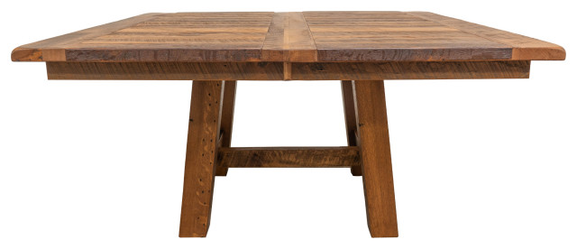 Thornwood Square Reclaimed Barnwood Dining Table, 66"x66" - Rustic ...
