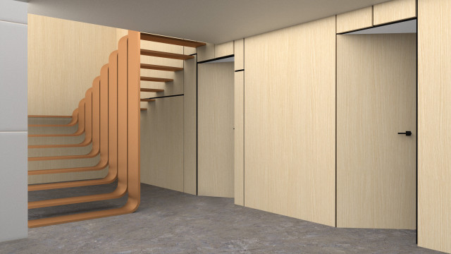 Hidden Door|0010 Light Oak with Black Hidden Frame| Frameless Doors ...