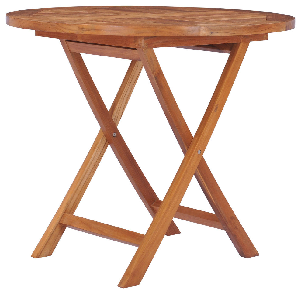 Teak Wood California Outdoor Patio Folding Table - Transitional ...