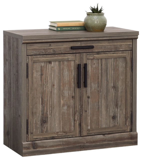 Pemberly Row Engineered Wood Library Base in Pebble Pine/Brown ...