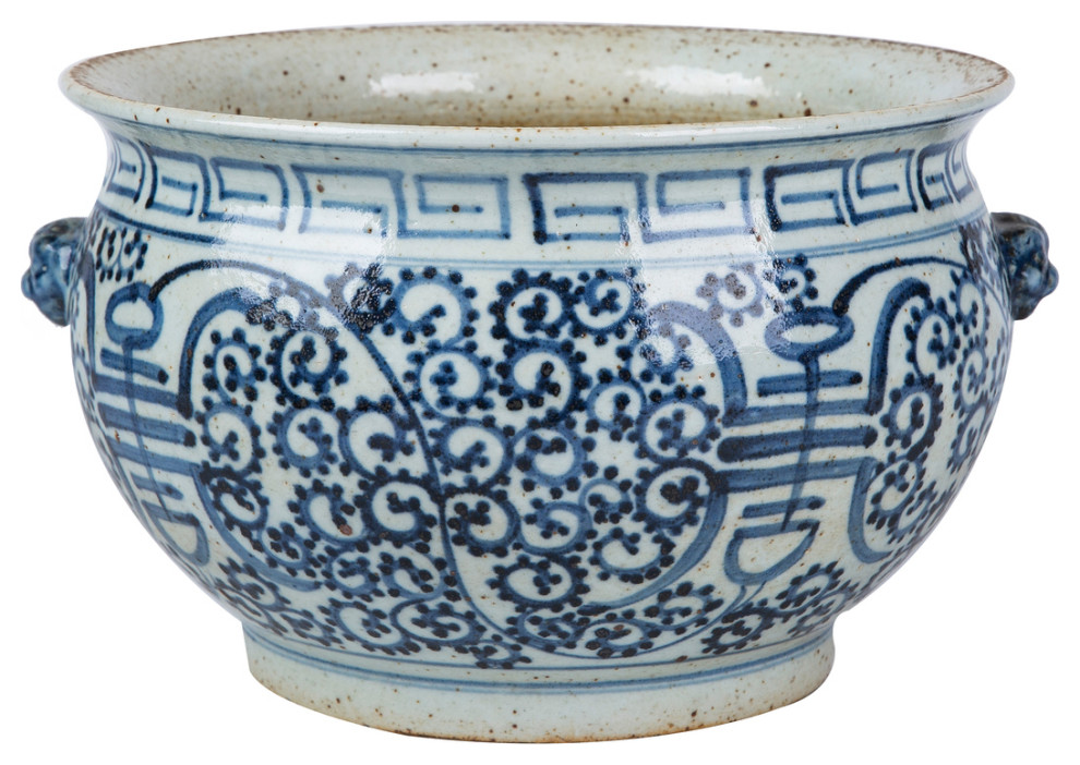 Blue and White Longevity Porcelain Bowl - Asian - Decorative Bowls - by ...