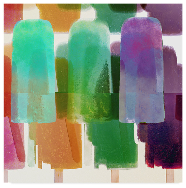 Color Bakery 'Popsicles 2' Canvas Art, 14"x14" - Contemporary - Prints ...