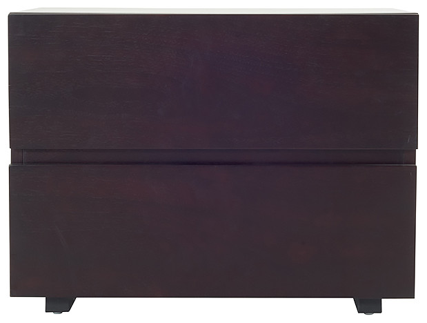 18" Wenge Veneer And Mdf Nightstand - Transitional - Nightstands And ...