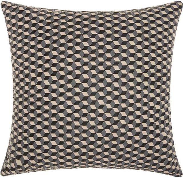 Couture Natural Hide Woven Cubes Throw Pillow - Contemporary ...