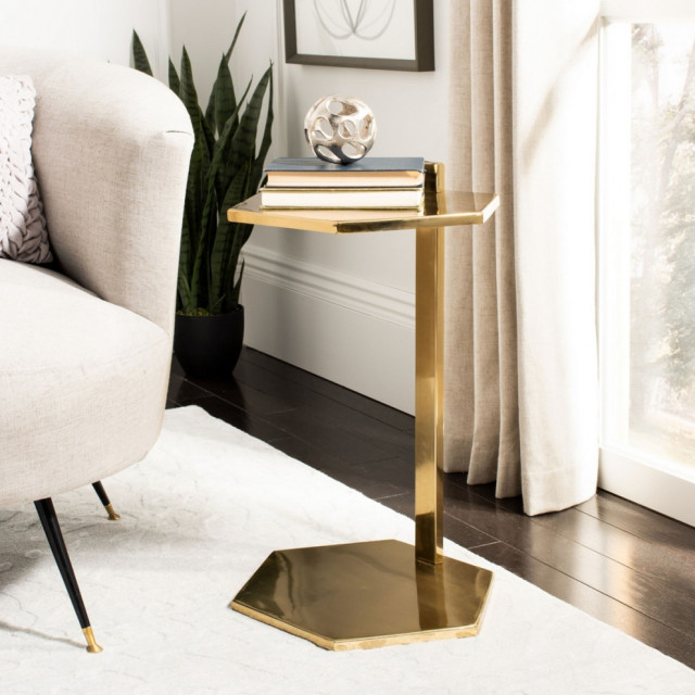 Rhea Hexagon C Table Gold - Contemporary - Side Tables And End Tables ...