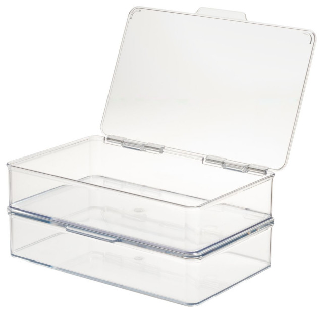 RPET Kitchen Binz Stackable Box 7.1"x10.7"x2.3" Clear - Modern - Food ...