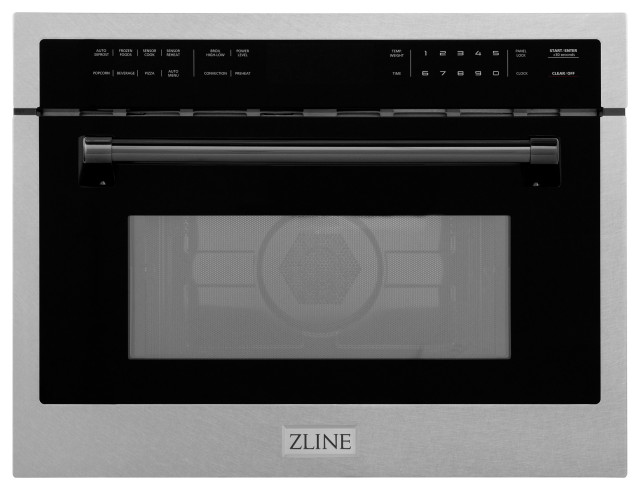 ZLINE 24" Microwave Oven, DuraSnow With Matte Black MWOZ-24-SS-MB ...