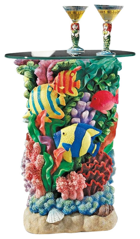 The Great Barrier Reef Glass Top Table - Eclectic - Side Tables And End ...