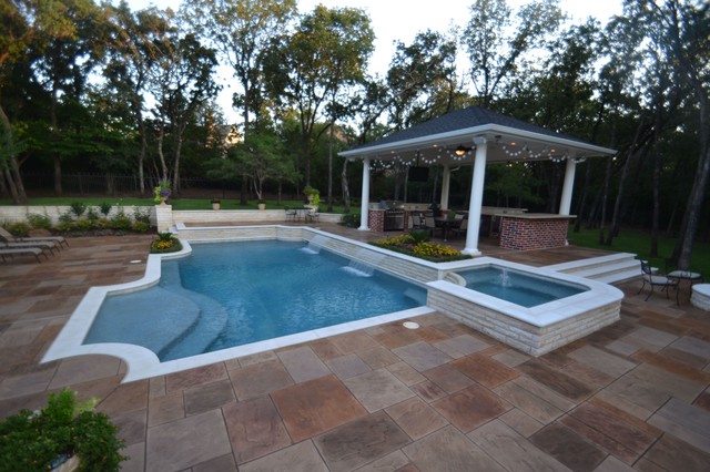 Claffey Pools Aqua Blue Pebble Sheen - Modern - Pool - Dallas - by ...