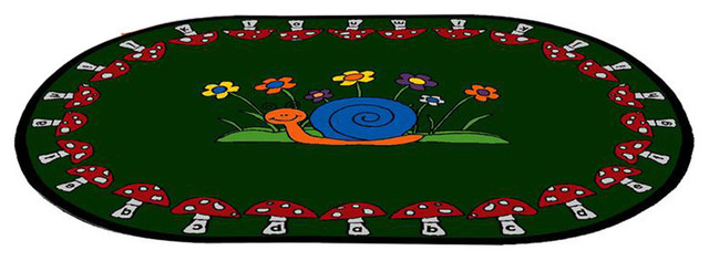Mushroom Seating Oval Kids Area Rug, 6x8.5 Feet - Modern - Kids Rugs ...