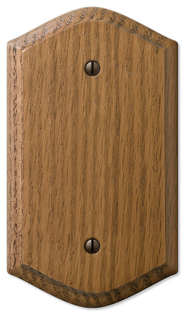 Country Medium Finish Oak Wood Blank Wall Plate - Transitional - Switch ...