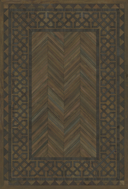 Artisanry University, Princeton 38x56 Vintage Vinyl Floorcloth, Brown ...
