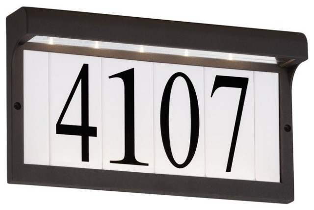 12.25 Inch 2W 1 LED Outdoor Address Light-Black Finish - Outdoor ...