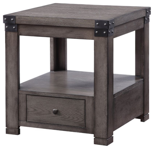 Acme Melville End Table Ash Gray - Industrial - Side Tables And End ...