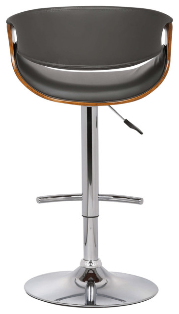 Mod Adjustable Grey Faux Leather Swivel Bar Stool - Contemporary - Bar ...