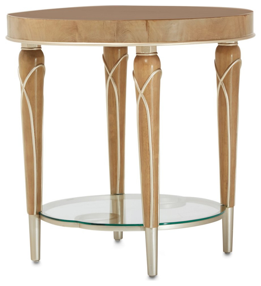 Aico Amini Villa Cherie End Table in Caramel - Traditional - Side ...