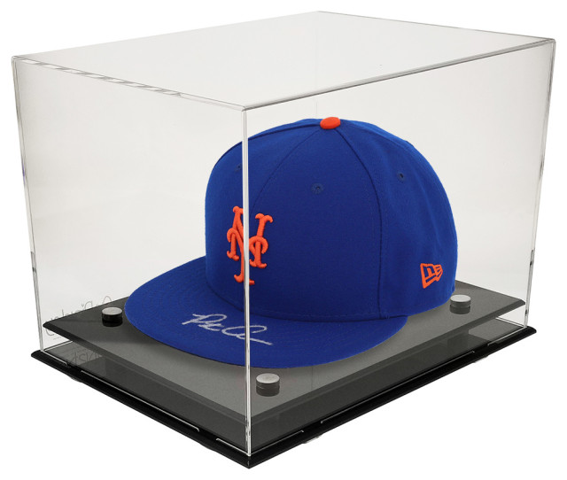 OnDisplay Deluxe UV-Protected Baseball Hat/Helmet Display Case - Black ...