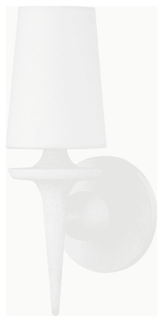 White Plaster One Light Wall Sconce from the Torch Collection, 6.000 ...