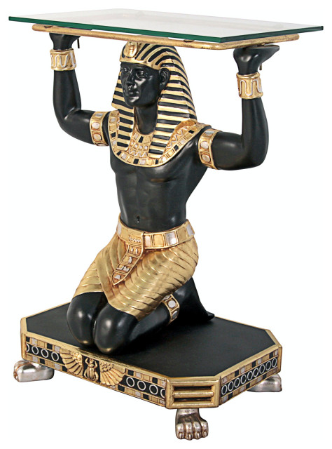 Servant to the Pharaoh Glass-Topped Console Table - Eclectic - Console ...