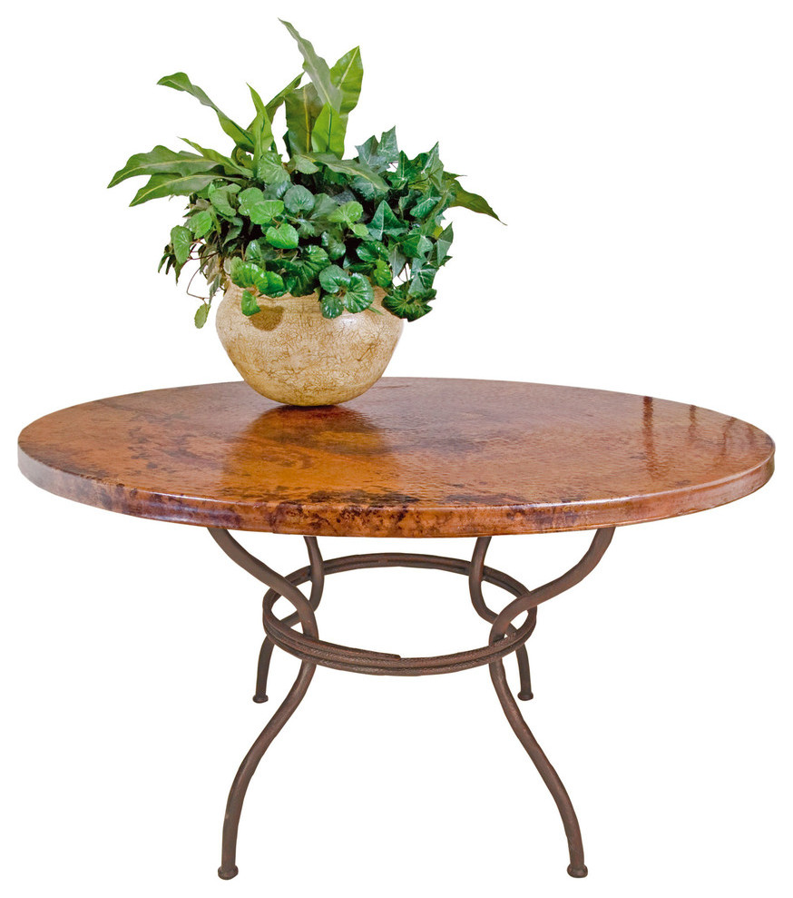 Woodland Dining Table, 48" Round Copper Top - Traditional - Dining ...