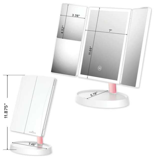 Infinity Trifold Led Makeup Mirror - Modern - Makeup Mirrors - by ...