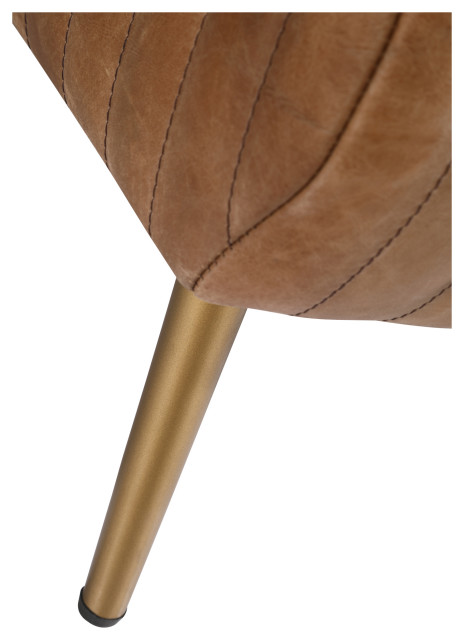 Endora Bench Open Road Brown Leather - Midcentury - Upholstered Benches ...