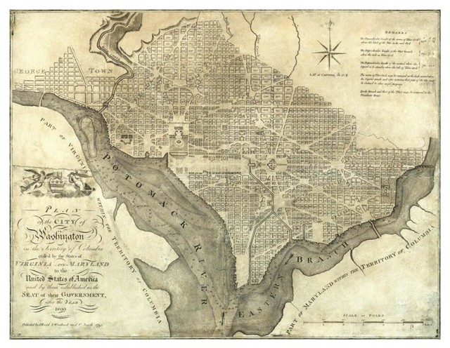 "Plan of the City of Washington, 1795" Digital Paper Print by John Reid ...