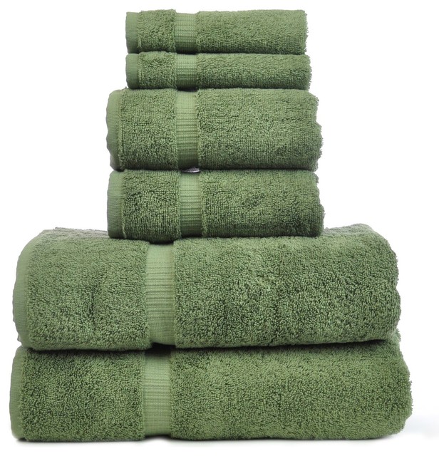 Dobby Luxury Hotel and Spa Dobby Border Towel, Set of 6, Six Piece ...