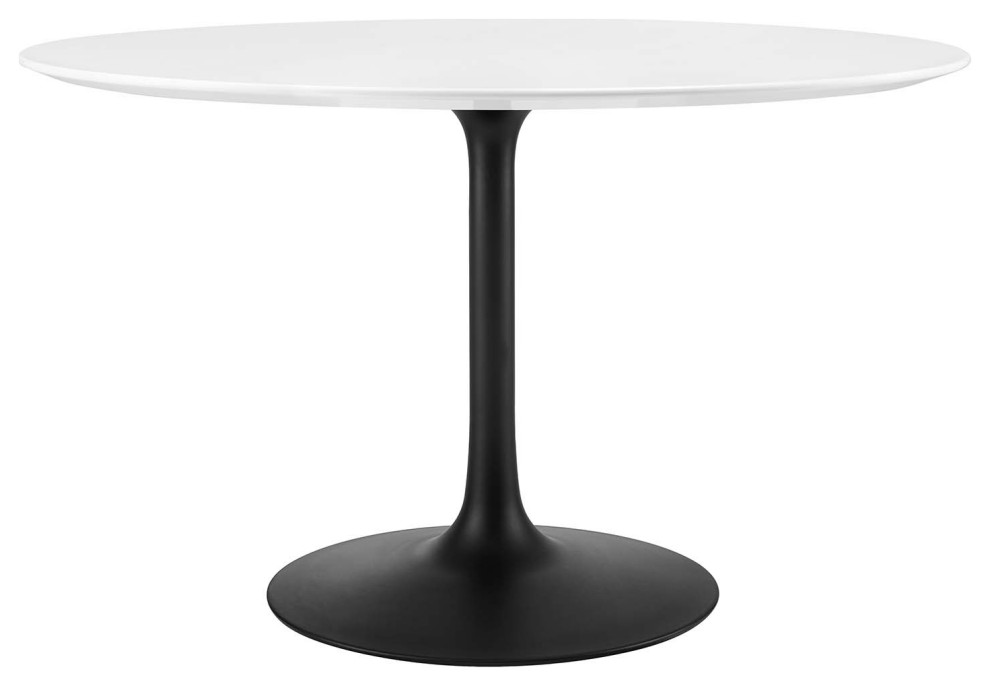 Lippa 47" Round Wood Dining Table Black White - Midcentury - Dining ...
