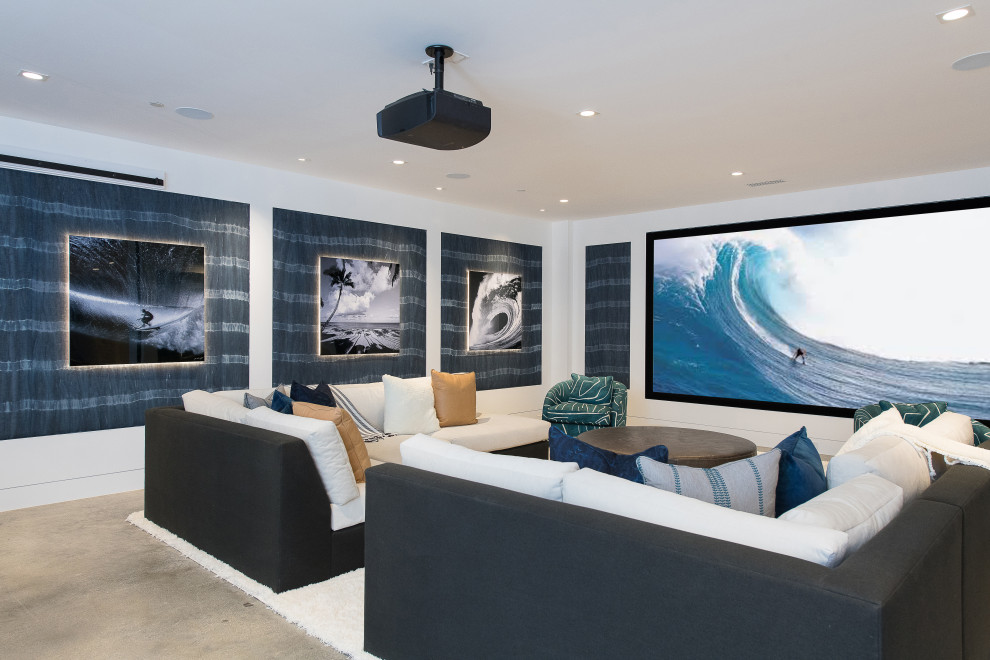 Newport Peninsula - Beach Style - Home Theater - Orange County - by ...