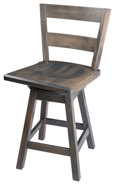 Swivel Bar Stool, Maple Wood With Straight Back, Bar Height, 30 ...