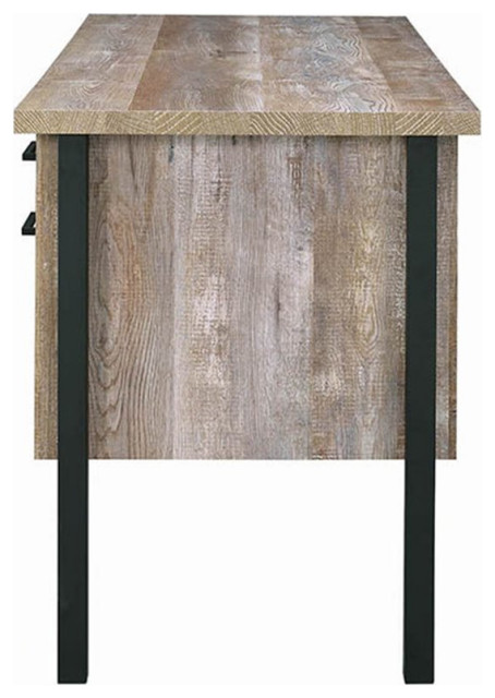 Coaster Samson 4-drawer Farmhouse Wood Office Desk in Weathered Oak and ...