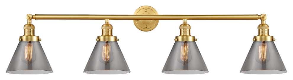 Large Cone 4 Light Bath Vanity Light - Industrial - Bathroom Vanity ...