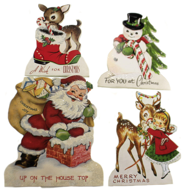 Christmas Retro Christmas Dummy Boards.. Santa Deer Snowman Girl Rl8149 ...