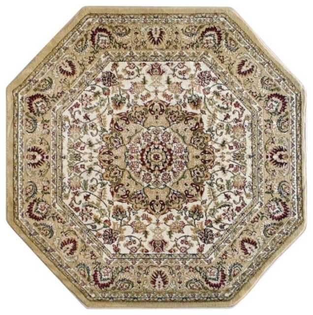 Ivory 5x5 Persian Area Rug - Traditional - Area Rugs - by BisonOffice ...