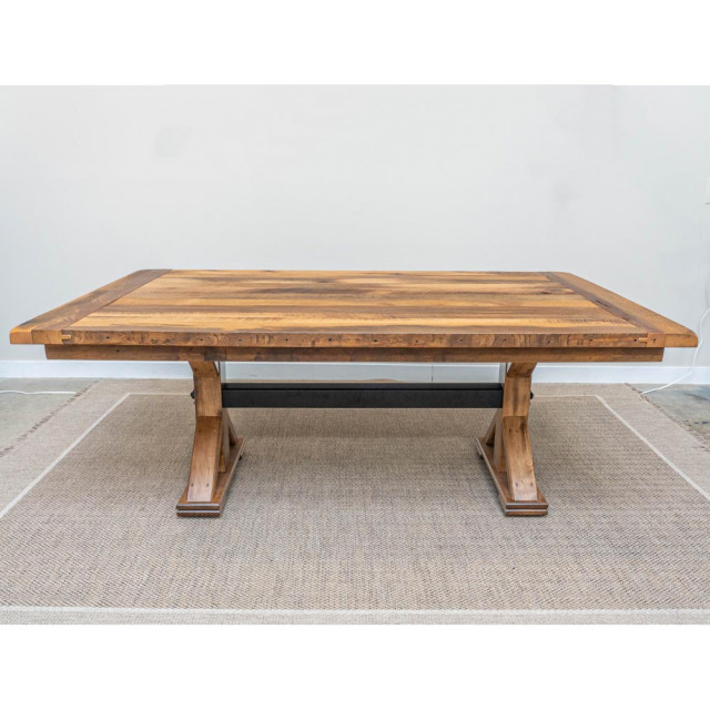 Arlington Farmhouse Barnwood Dining Table, 42"x60" - Rustic - Dining ...