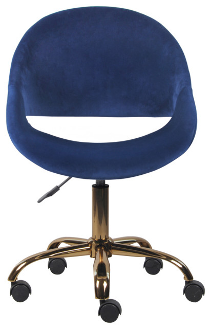 Velvet Upholstered Blue Makeup Vanity Chairs With Golden Chrome Base ...