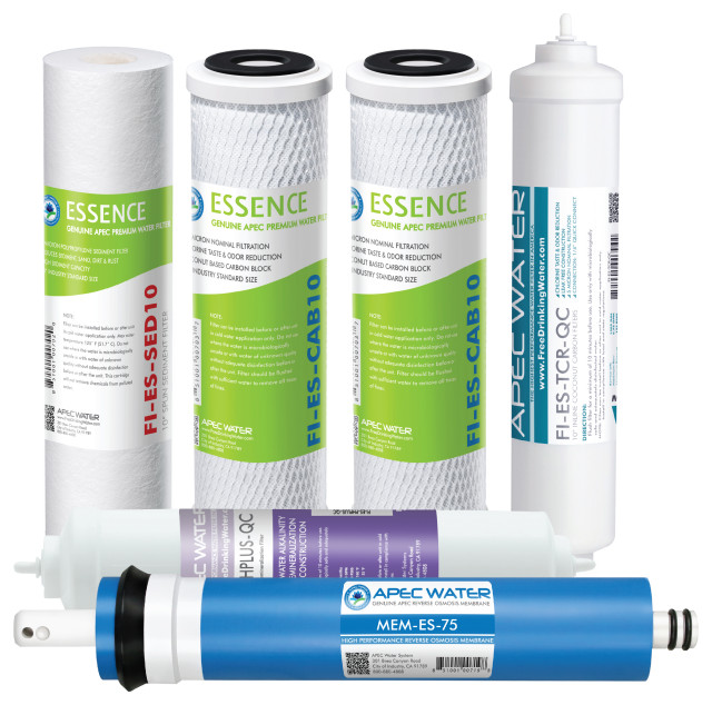 APEC 75 GPD pH+ Complete Replacement Filter Set for ROES-PH75 (Stage 1 ...