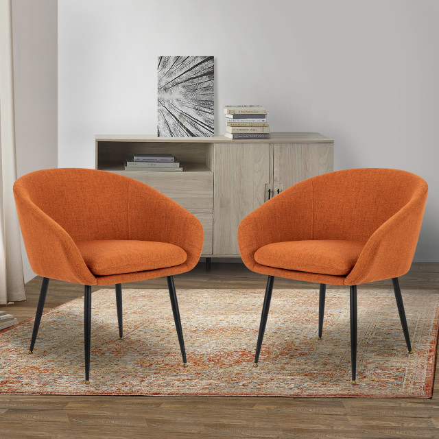 Modern Luxury Orange Chair, Set of 4 - Midcentury - Armchairs And ...