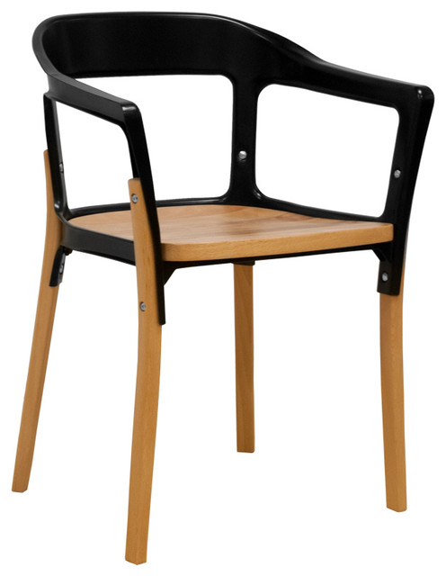 Mod Made Jasper Modern Steel Wood Dining Side Chair - Midcentury ...
