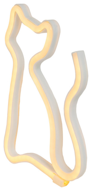 9" White Cat LED Neon Style Sign - Eclectic - Novelty Lighting - by ...