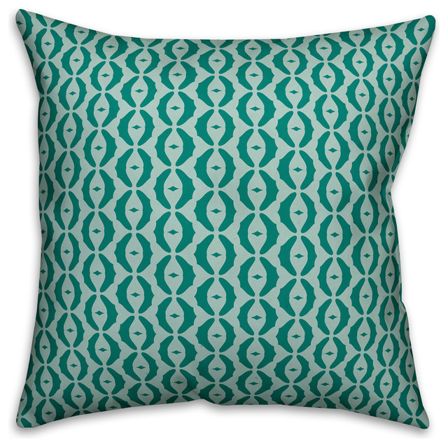 Oval Pattern, Blue Pillow, 16"x16" - Contemporary - Decorative Pillows ...