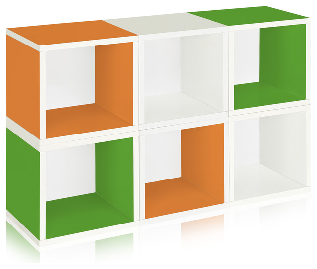 Eco Modular Stackable 6 Storage Cube System Non Toxic Z Board Modern
