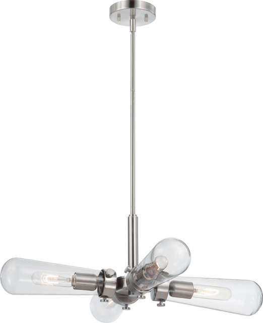 Beaker 4 Light Hanging Fixture With Clear Glass Vintage Lamps ...