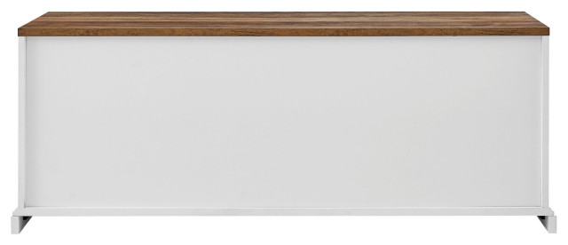 Farmhouse Storage Bench, Sliding Door With X-Front & 2 Adjustable ...