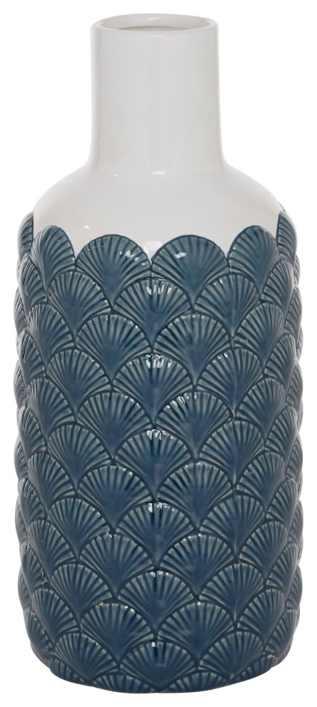 Coastal Blue Ceramic Vase 32753 - Beach Style - Vases - by Brimfield ...
