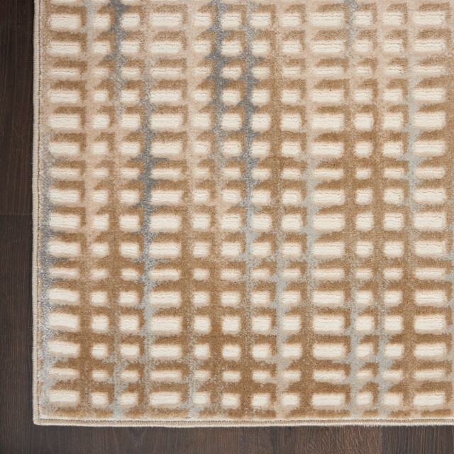 Nourison Solace SLA04 Beige/Blue Area Rug, Rectangular 8' x 10 ...